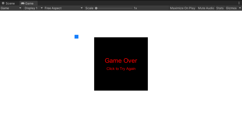 CUBEavoid Game Over Tekst