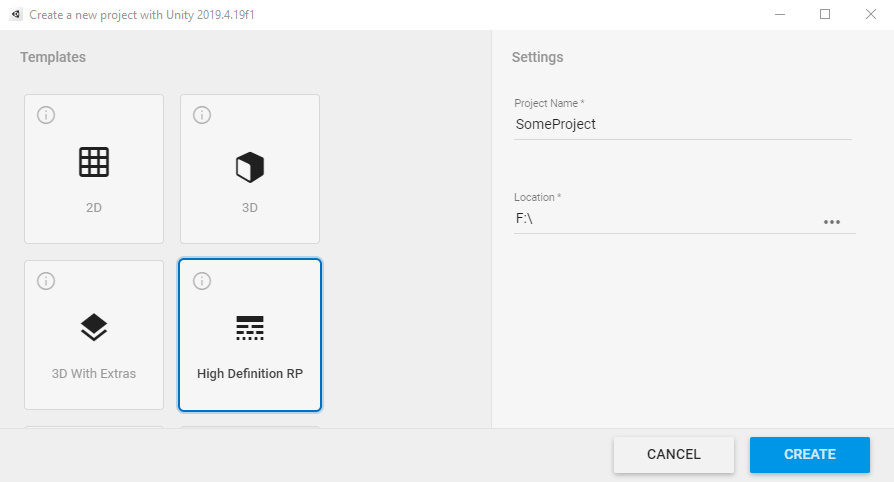 Unity Opret et nyt projekt