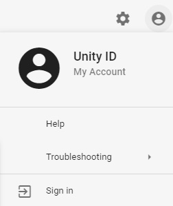 Unity Hub Log ind
